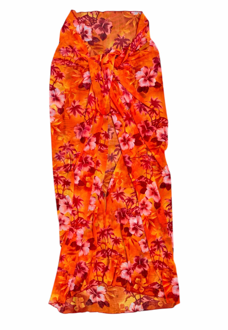 Swim wrap cover up in orange floral • Sandborn Swim